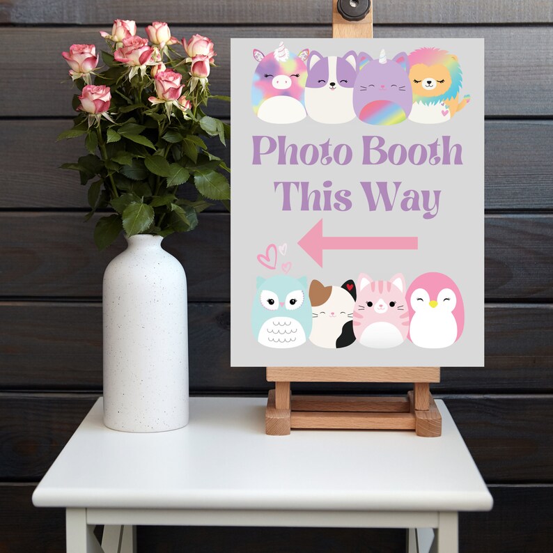Squishmallow Photo Booth Sign, Photo Booth, Squishmallow Party ...