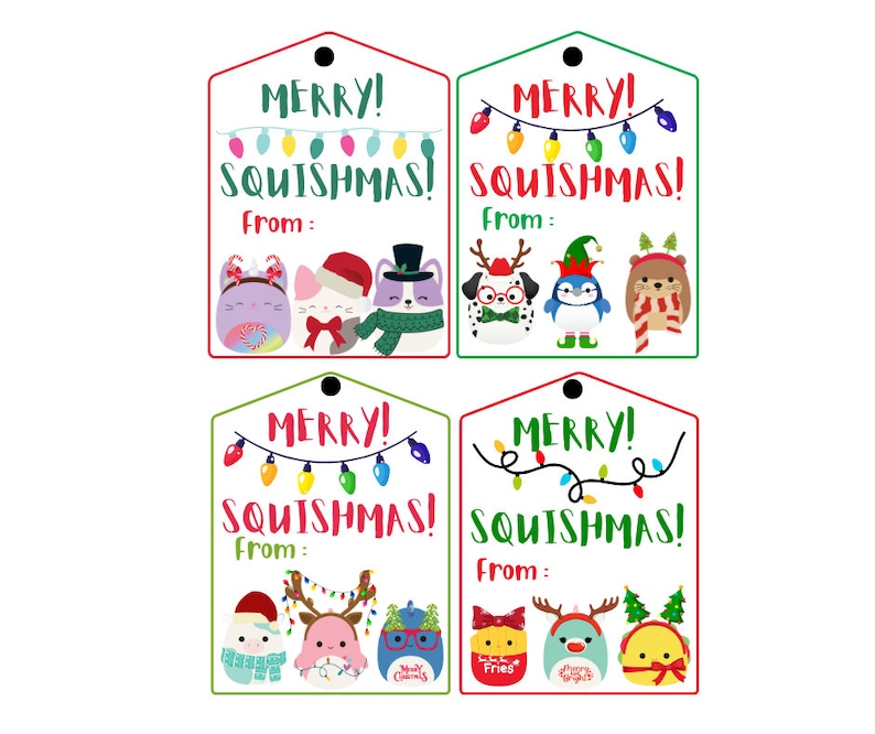 Christmas Gift Tag, Squishmallow Christmas Tag, Squishmash Christmas ...