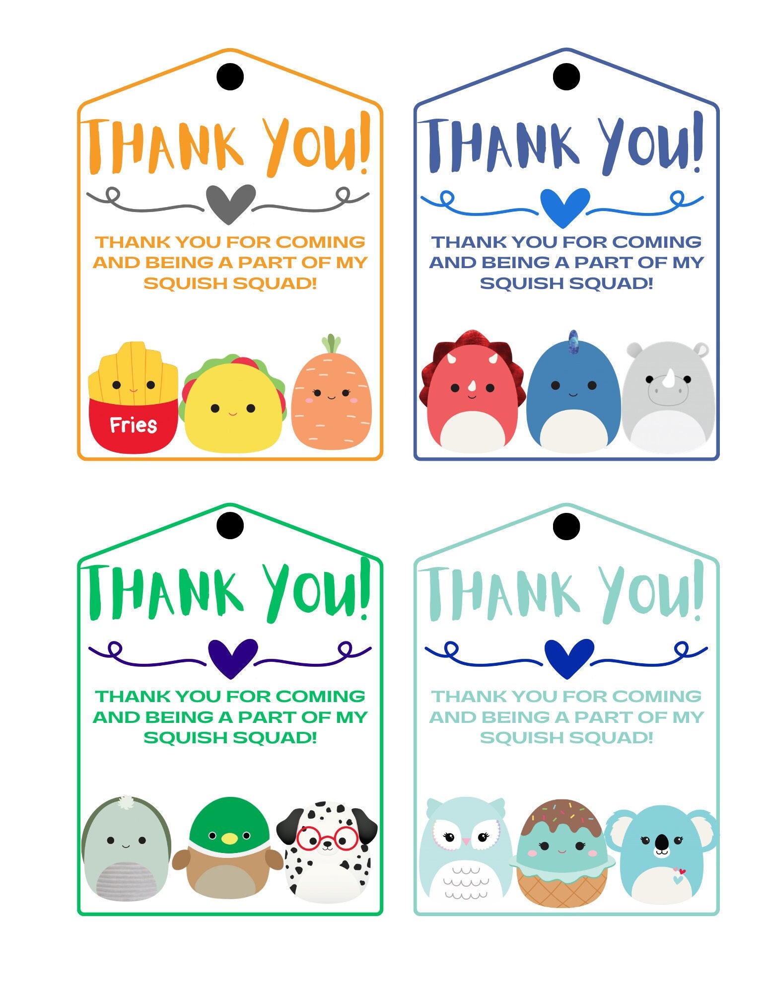 Squishmallow Gift Tag, Squishmallow Boy Gift Tag, Squishmallow Birthday ...