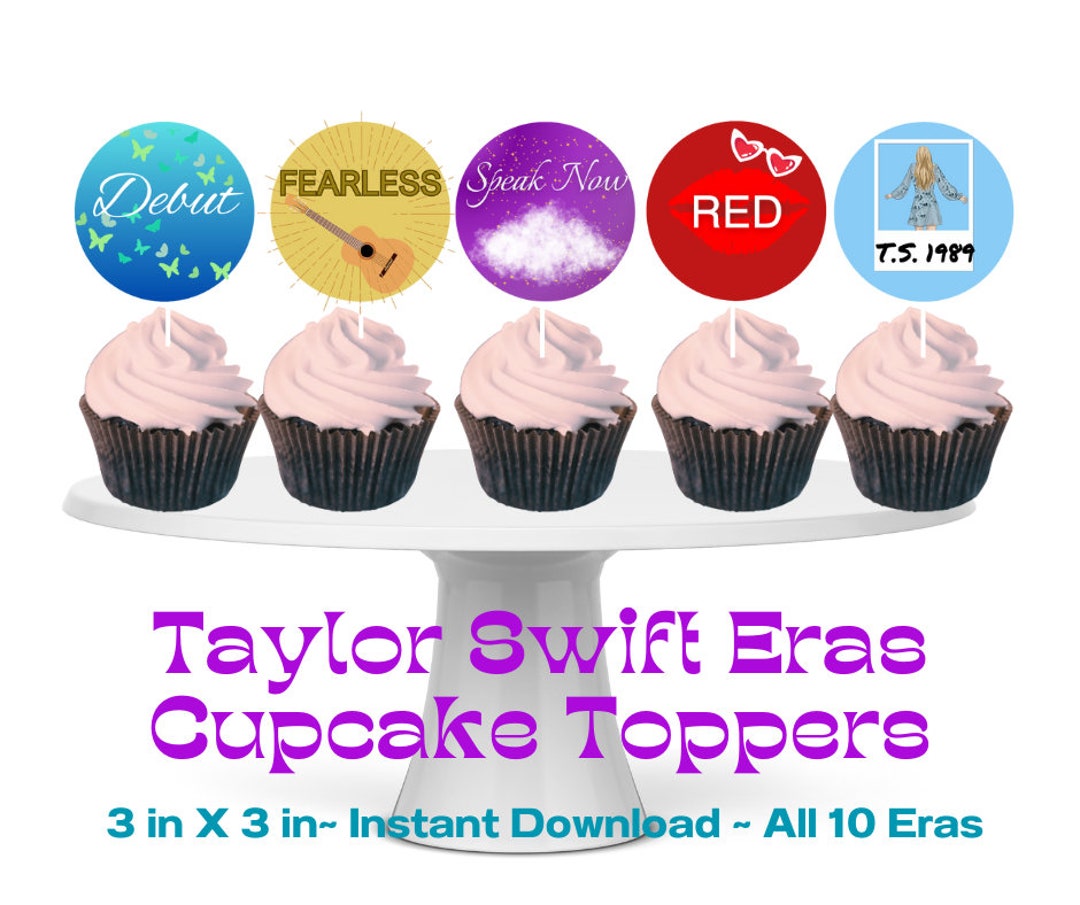 Taylor Swift Eras Cupcake Toppers, Taylor Swift Party Cupcake Toppers ...