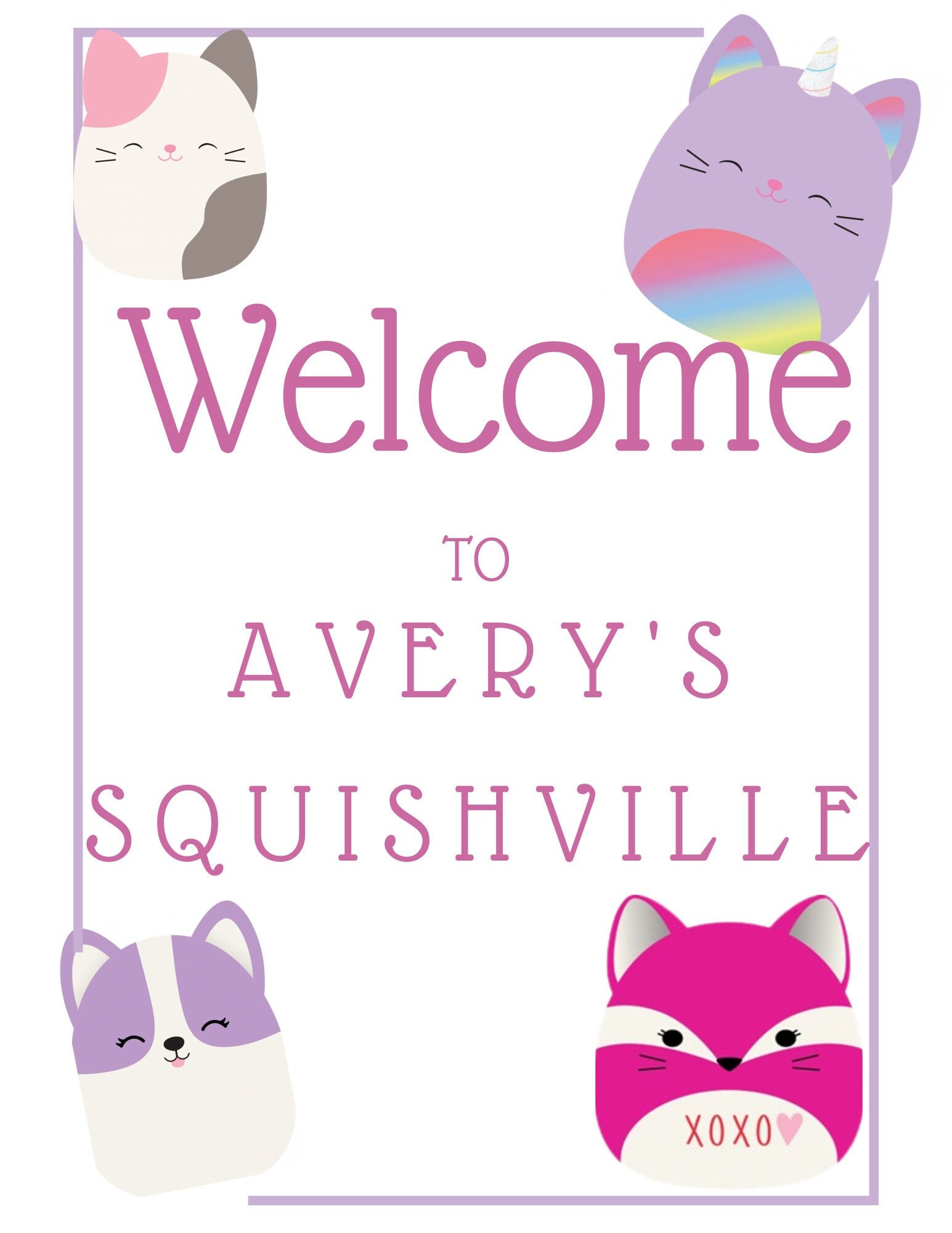 Squishmallow Birthday Party Sign - Etsy