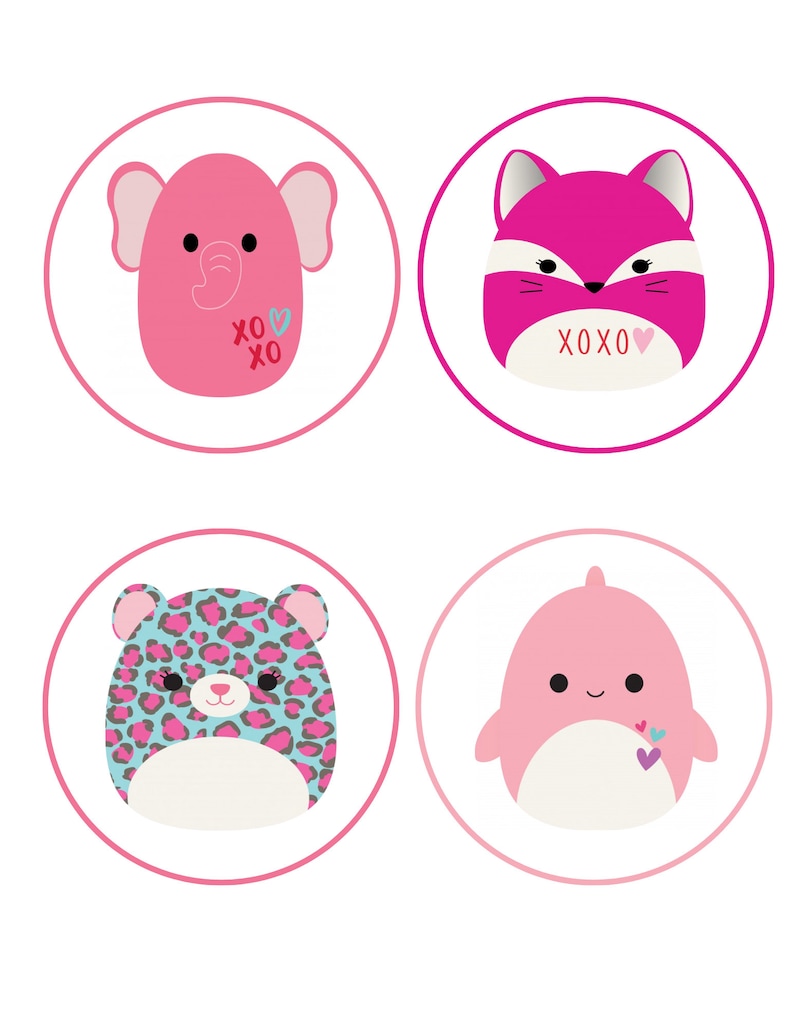 Squishmallow Cupcake Topper- White Background - Etsy