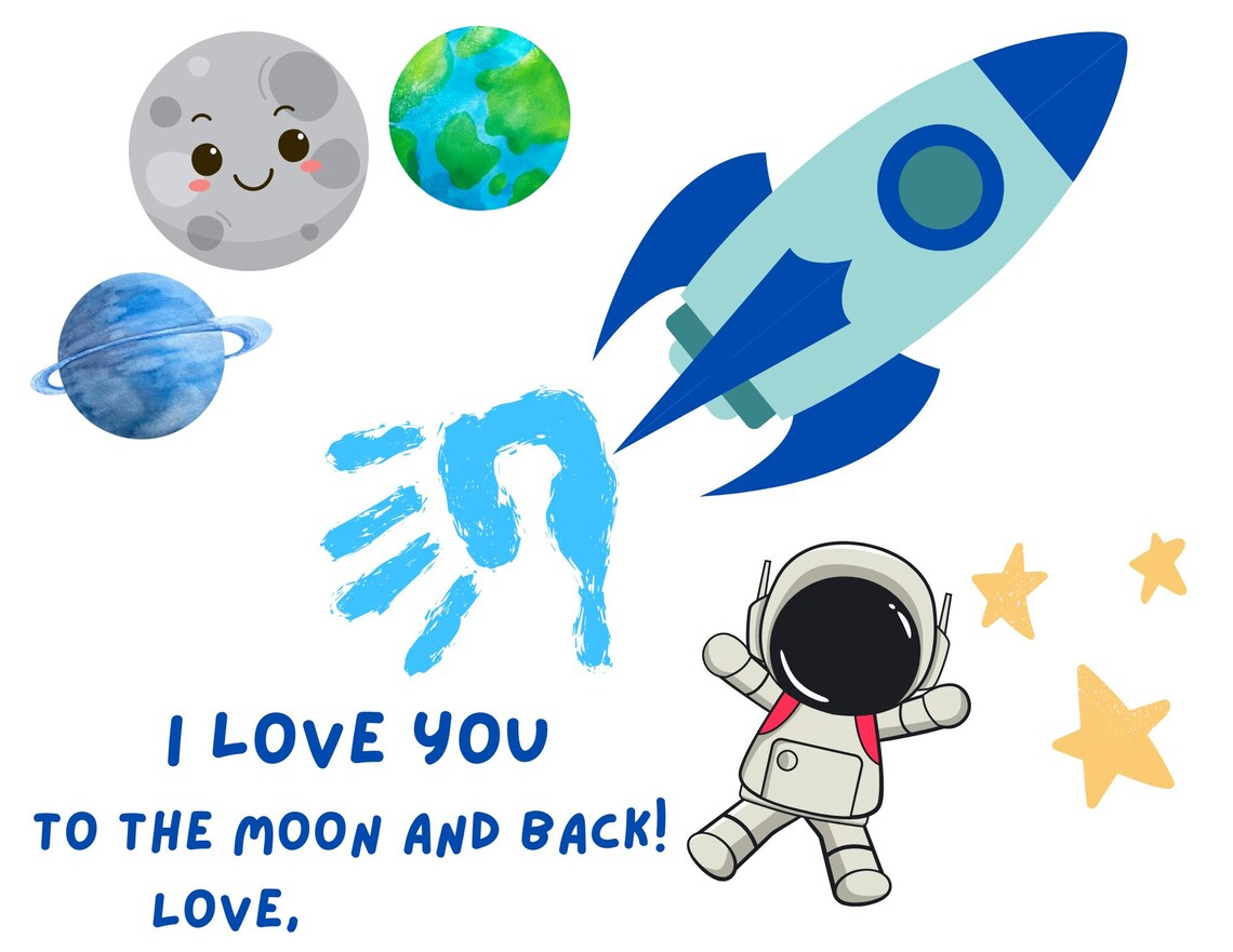 Mothers Day Craft, Mothers Day Handprint Craft, Preschool Craft, Rocket ...