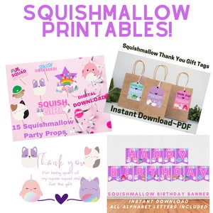 Squishmallow Birthday Game~ Pin the Crown on the Squishmallow - Etsy