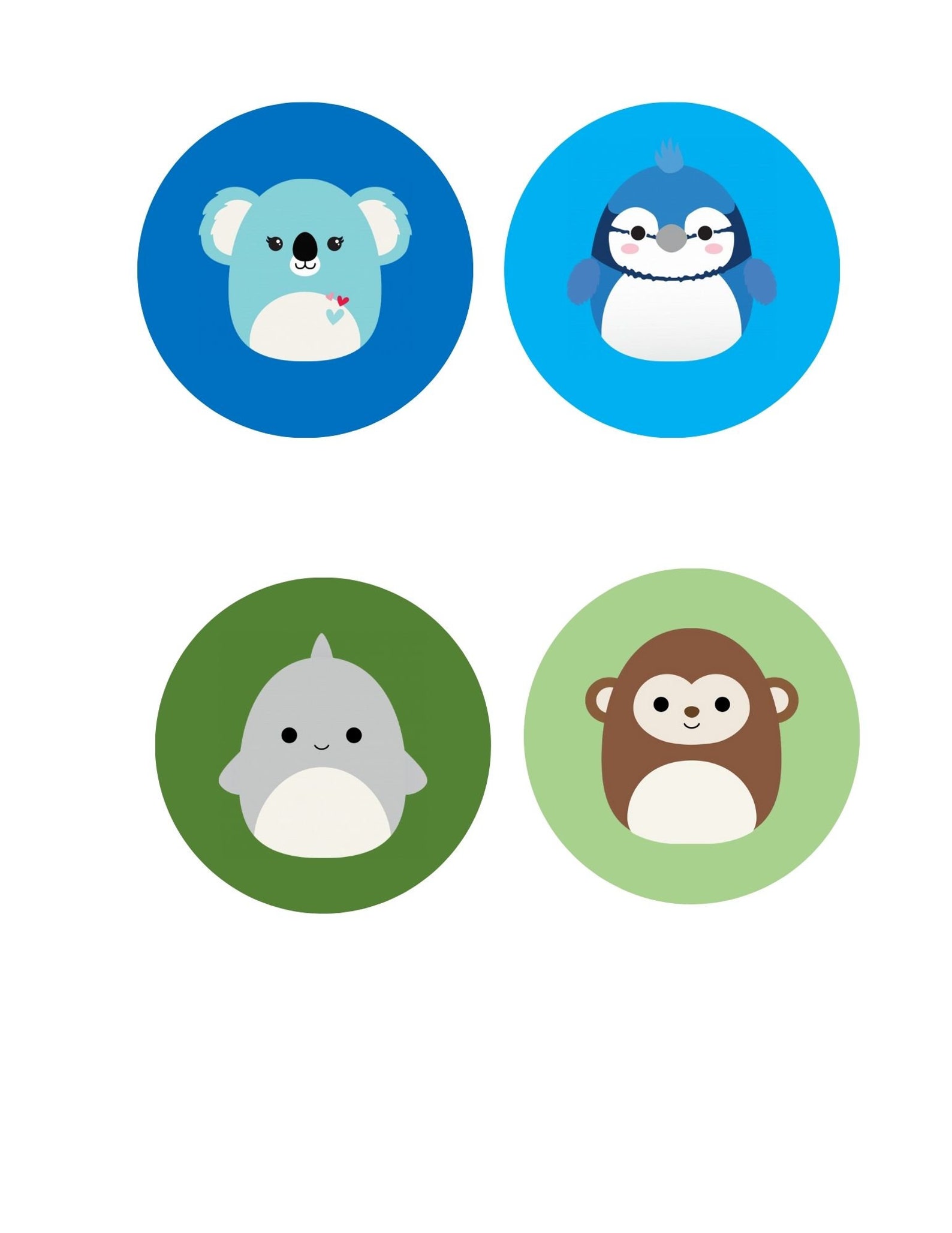 Blue and Green Squishmallow Cupcake Toppers, Squishmallow Party ...