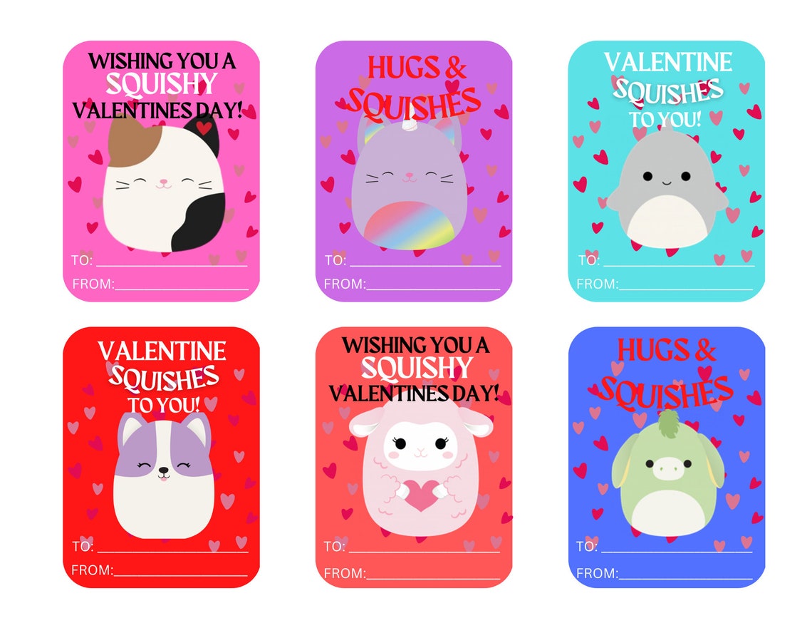 Squishmallow Valentines Day Cards - Etsy