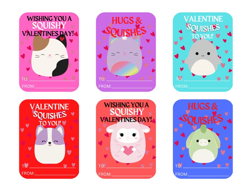 Squishmallow Valentines Day Cards - Etsy