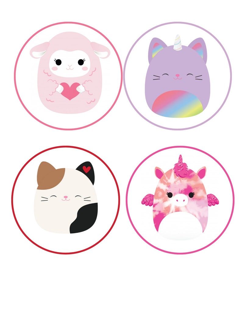 Squishmallow Cupcake Topper- White Background - Etsy