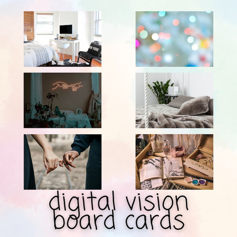Printable Vision Board Kit Digital Vision Board Cards - Etsy