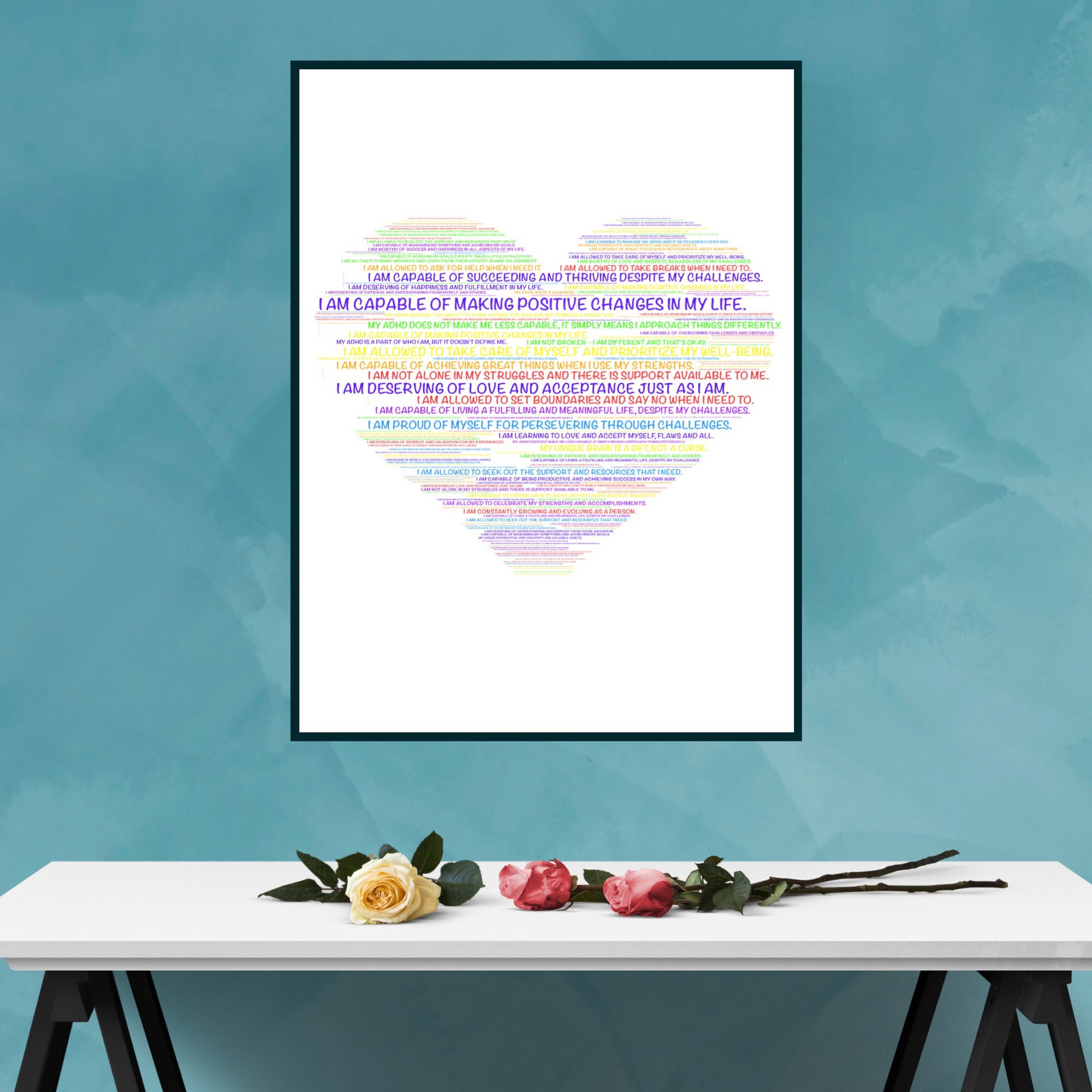 Rainbow ADHD Affirmation Poster Printable 18x24 PDF and PNG Files ...