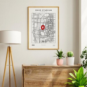 Ohio Stadium Map Print Ohio State Buckeyes Wall Art Perfect Gift for ...
