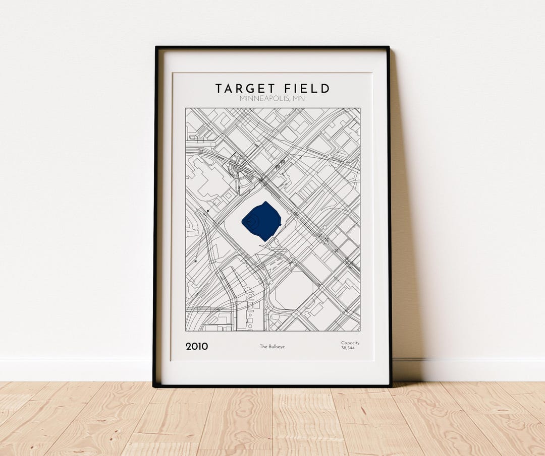 Target Field Stadium Map Print Minimalist Wall Art for Baseball Fan ...