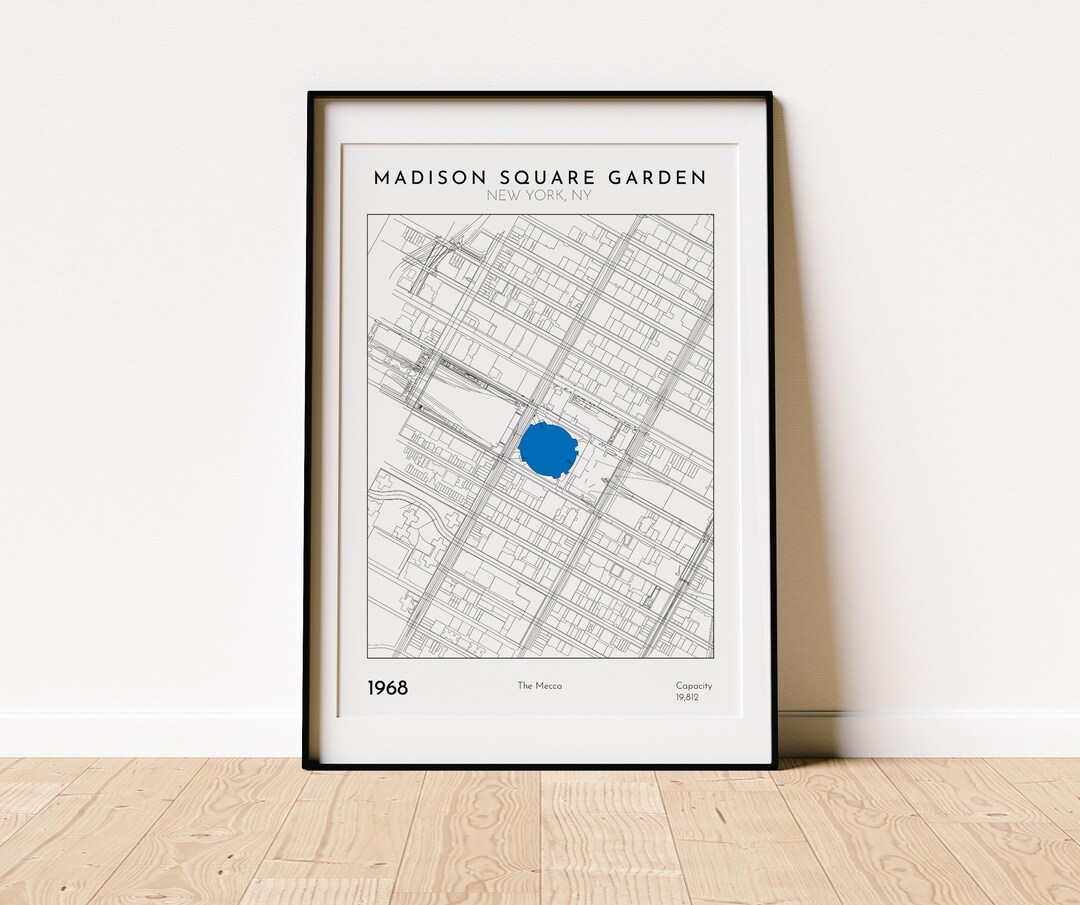 Madison Square Garden Map Print Basketball Wall Art Perfect Gift for ...
