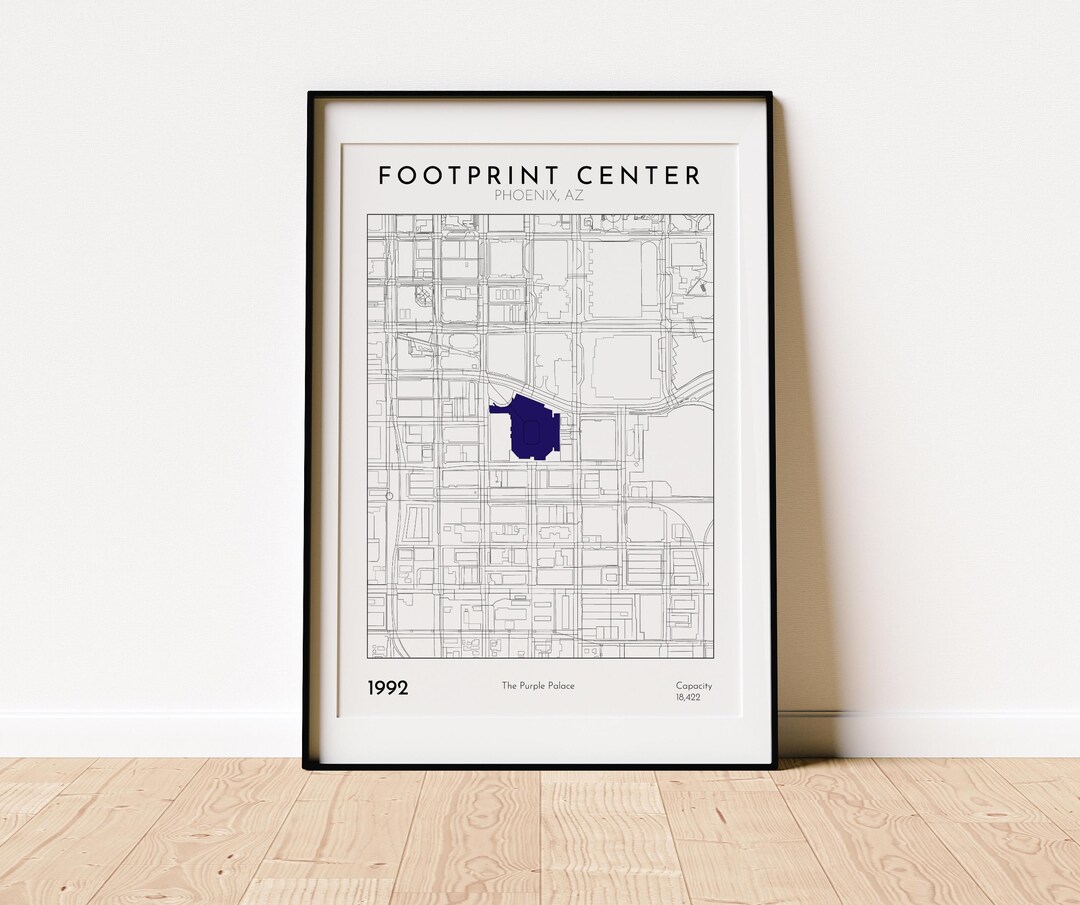 Footprint Center Stadium Map Print Phoenix Suns Wall Art Perfect Gift ...