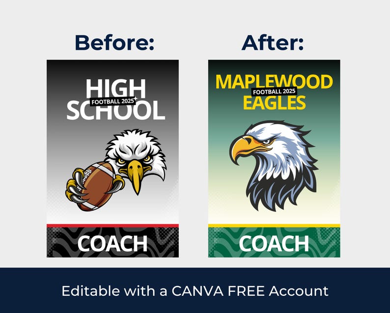 Editable Football Team Roster Canva Template Lanyard Size Youth High ...