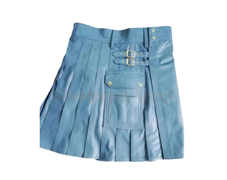 Men's Short Mini Leather Kilt, Real Leather Made to Order Kilt, Kilt ...