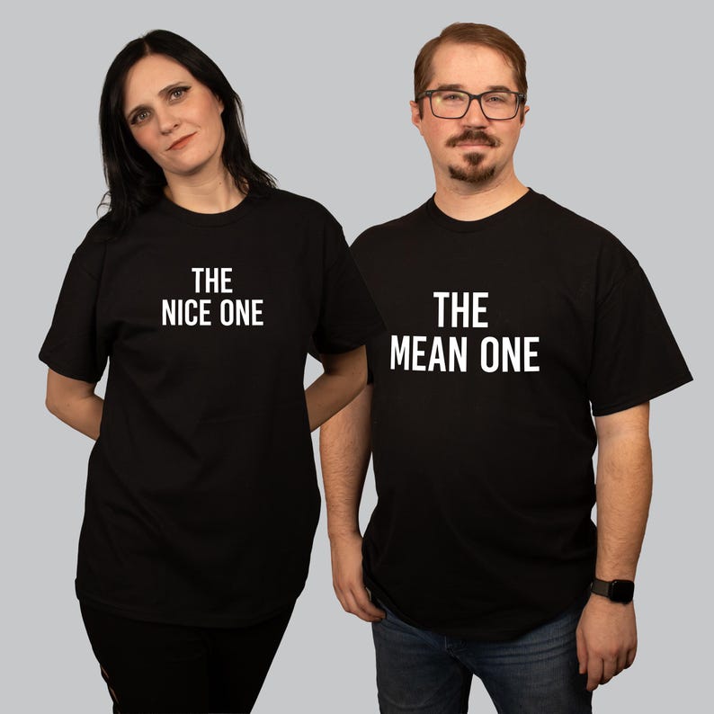 The Mean One the Nice One Shirts Matching Couples Unisex Graphic ...
