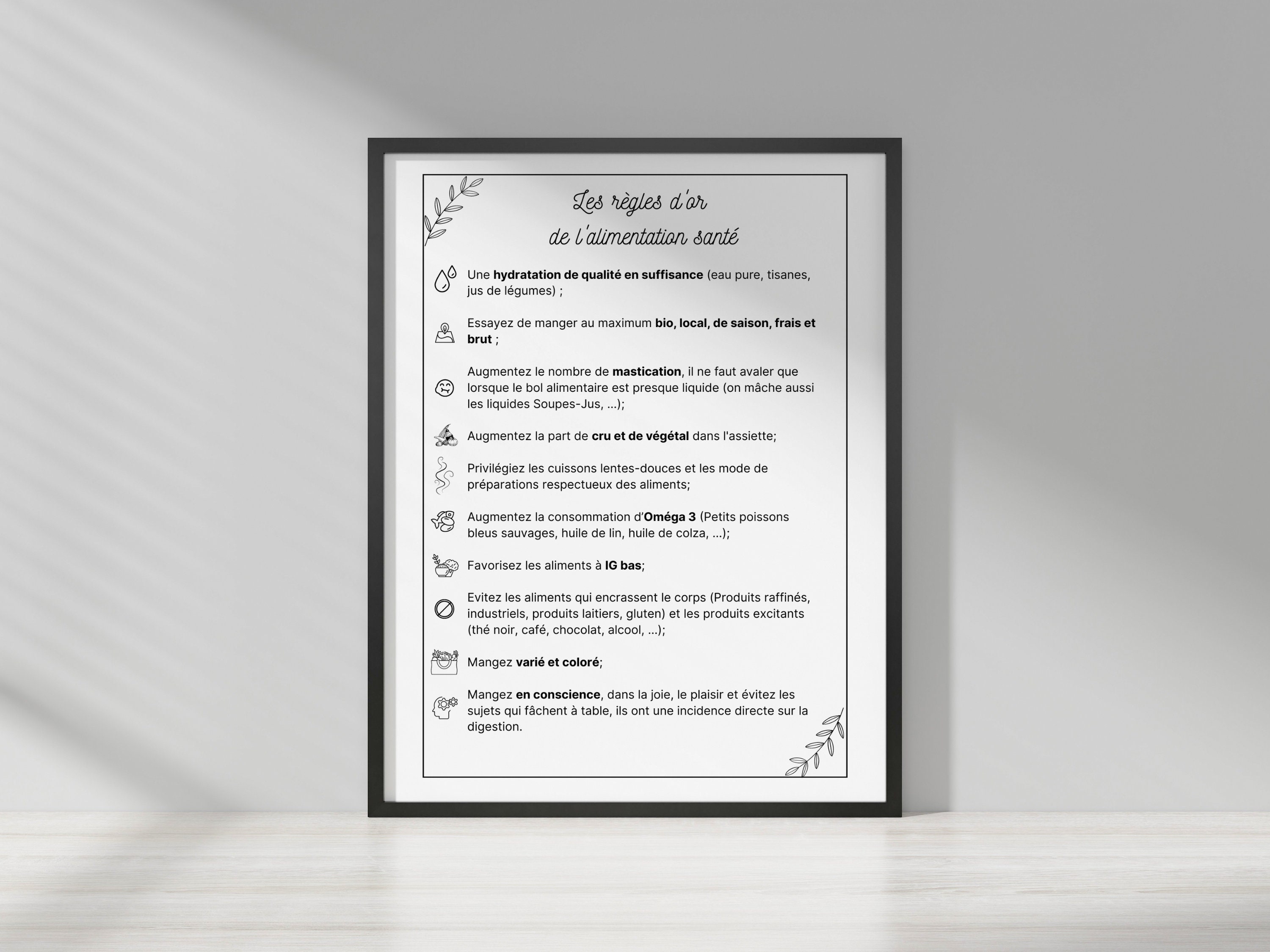 Printable Golden Rules of Healthy Eating Poster Black - Etsy