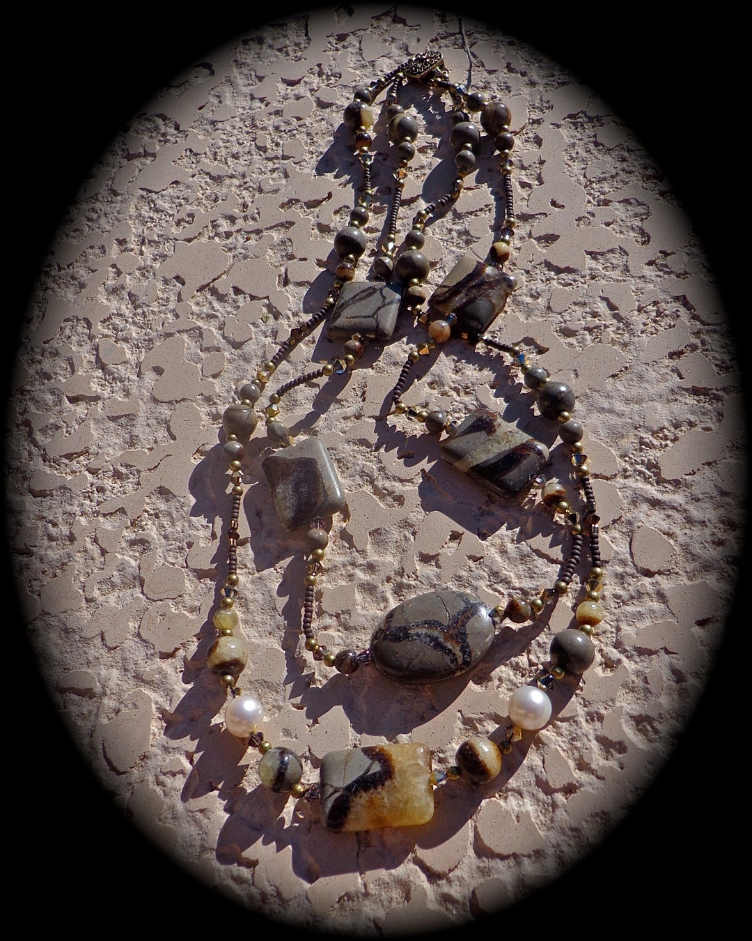 Fascinating Septarian Beads Genuine Freshwater Pearls Sparkling ...