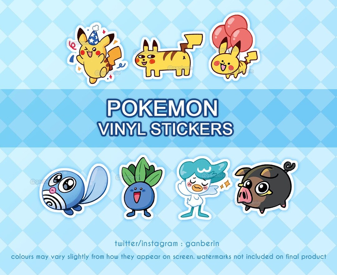 Pokemon Vinyl Stickers - Etsy