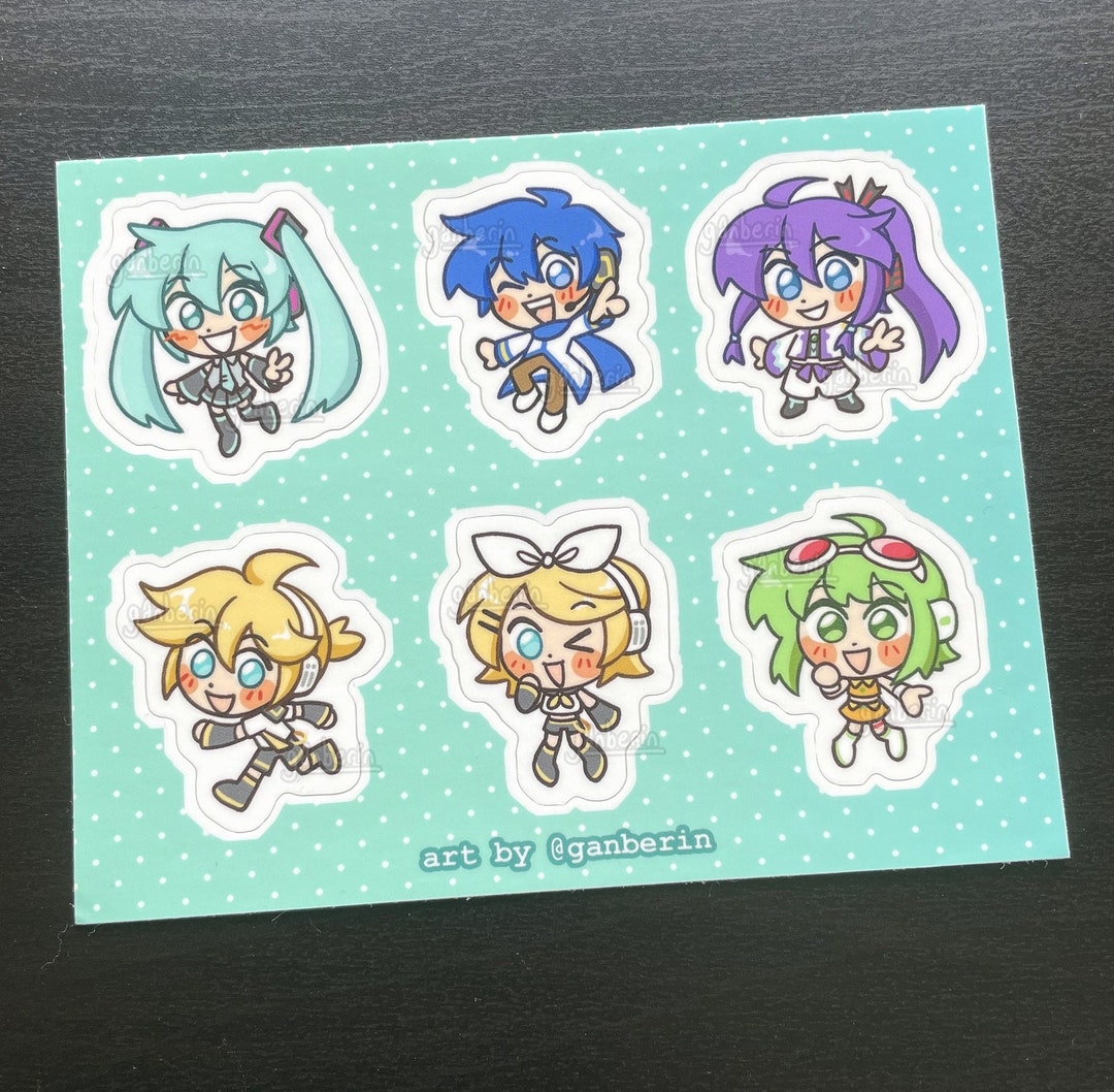 Vocaloid Vinyl Sticker Sheet: Miku, Kaito, Rin, Len, Gakupo, Gumi - Etsy