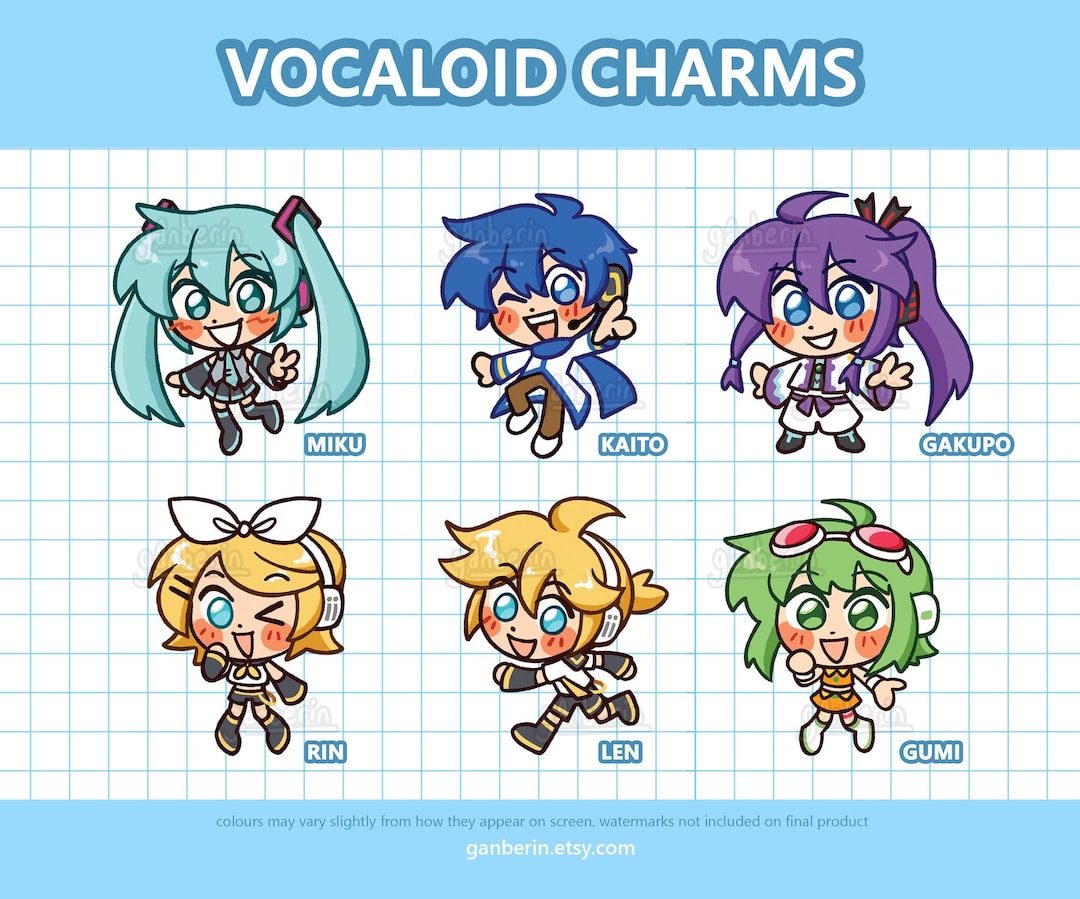 Vocaloid Acrylic Phone Strap Charms / Keychains : Miku Kaito Rin Len - Etsy
