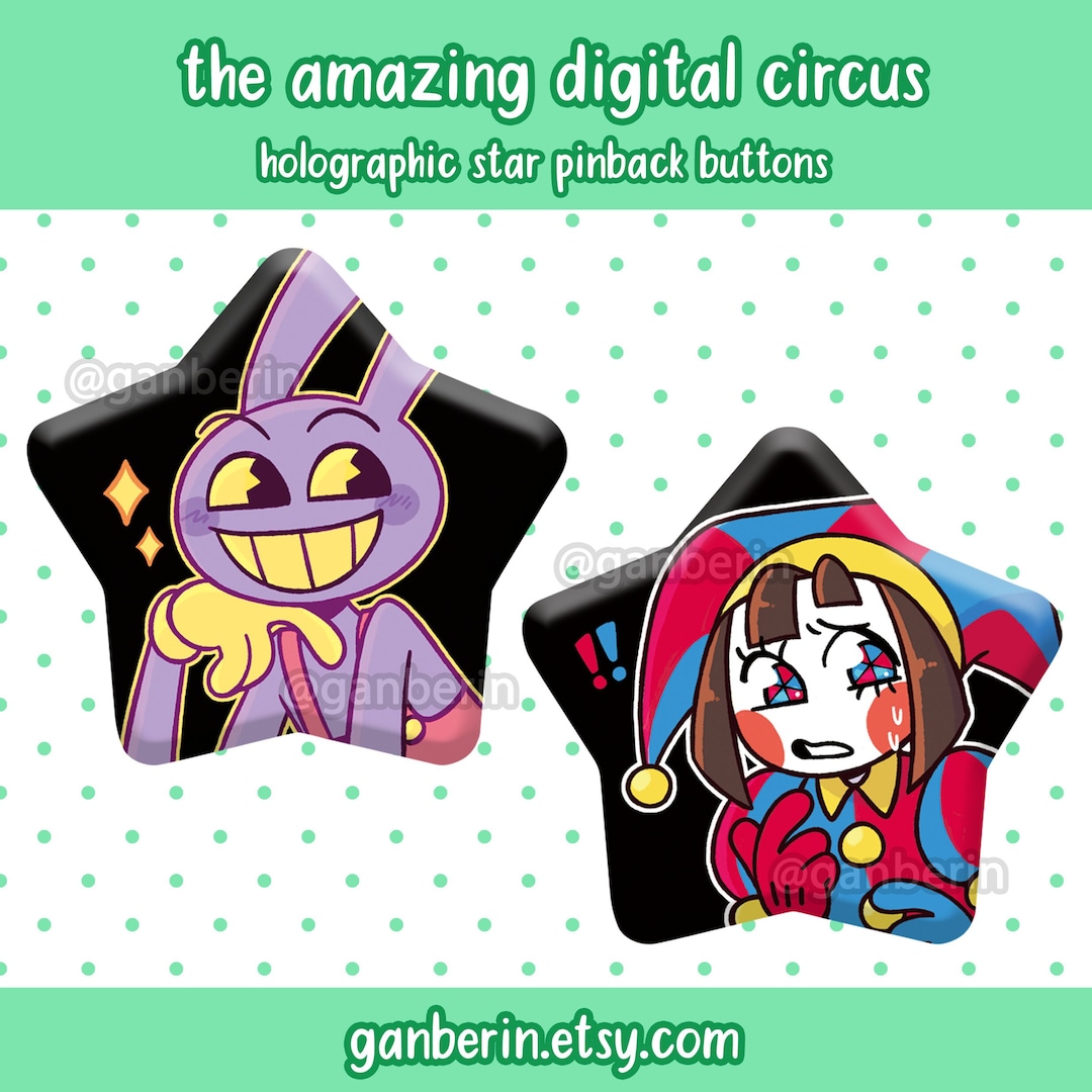 The Amazing Digital Circus Fanmade Star Pin Buttons : Jax / Pomni ...