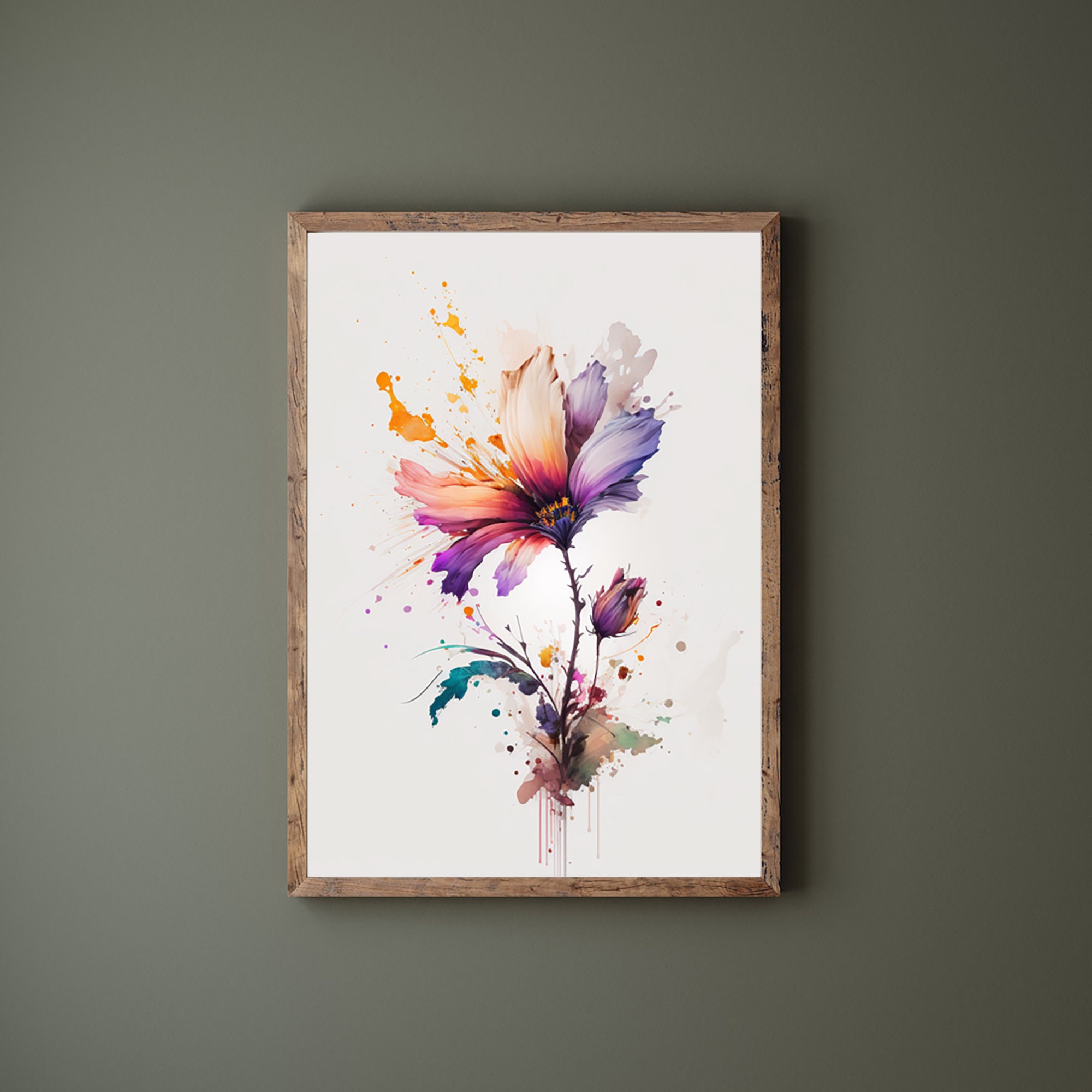 3 Flower Watercolor Printable, Digital Download - Etsy