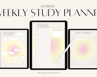 Aesthetic Study Planner - Etsy