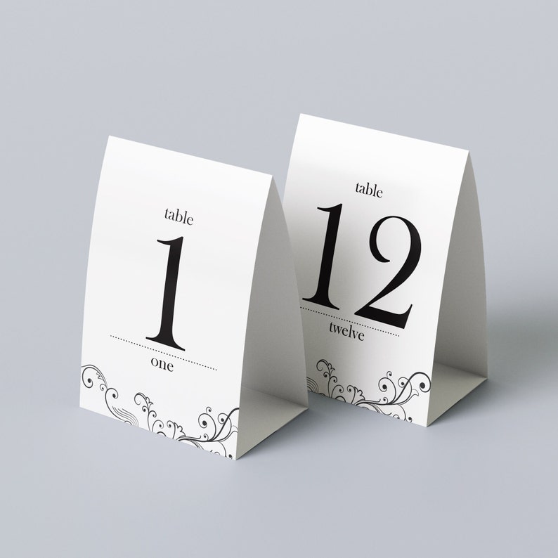 Table Tent Cards. 1-50 Table Numbers - Etsy
