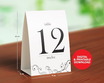 Black Table Tent Cards. 1-50 Table Numbers - Etsy