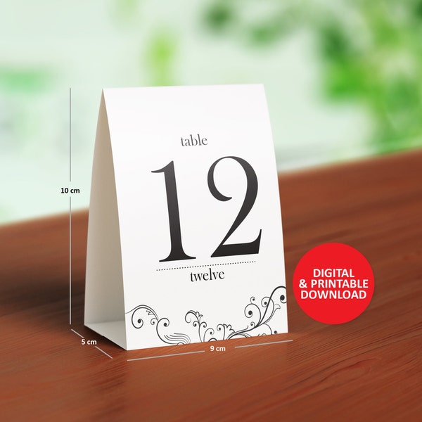 Table Tent Cards. 1-50 Table Numbers - Etsy