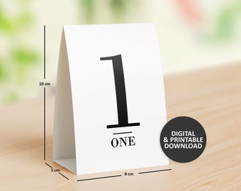 Table Tent Cards. 1-50 Table Numbers - Etsy