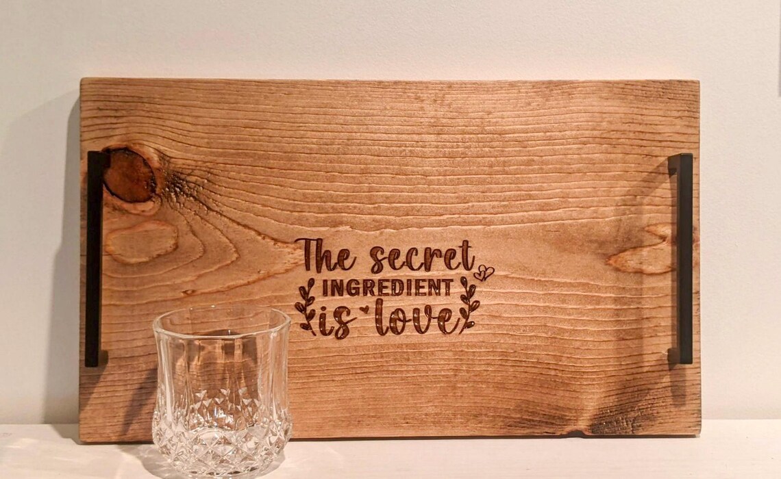 16x9x2 Serving Tray. Laser Engraved in the Center, "the Secret ...
