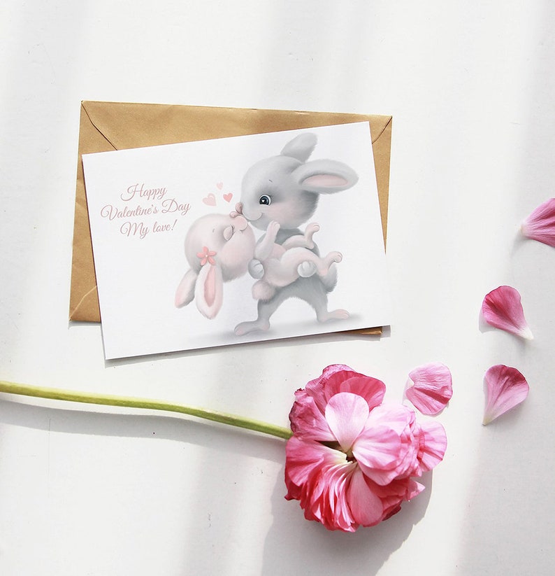 Bunny in Love Clipart, Valentine Png, Valentines Day Clipart, Couple ...
