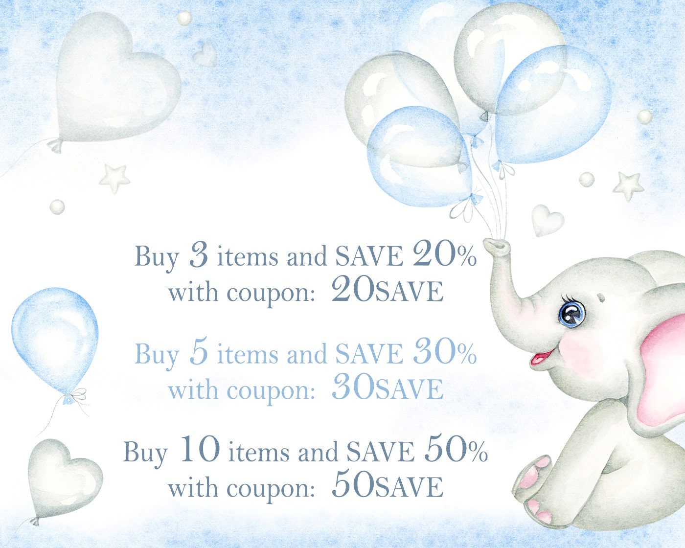 Cute Baby Elephant Watercolor Clipart, Elephant PNG, Elephant Baby ...