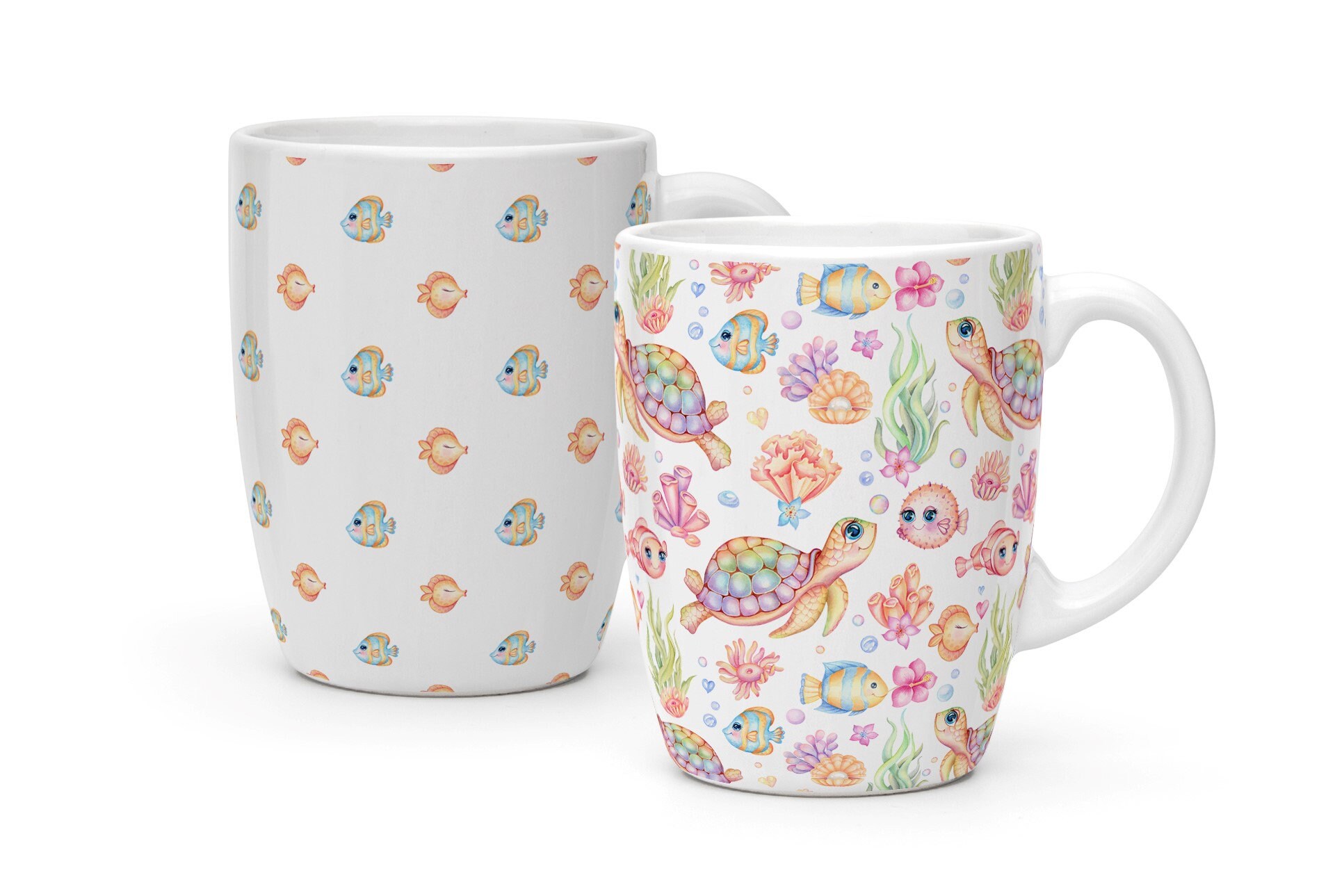 Sea Animals Digital Paper Watercolor Ocean Seamless Pattern - Etsy