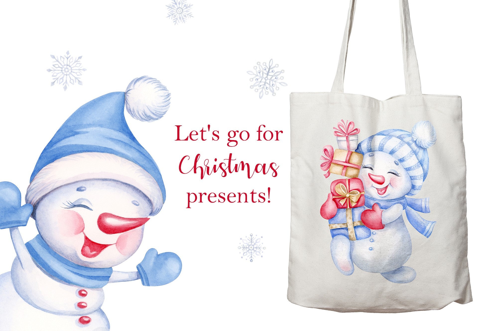 Christmas Snowmen Clipart, Cute Snowman Bundle PNG, Christmas ...