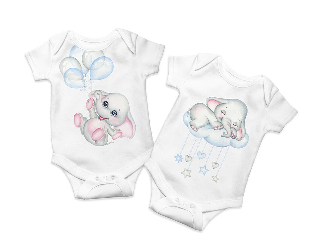 Cute Baby Elephant Watercolor Clipart, Elephant PNG, Elephant Baby ...