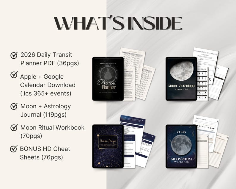 2026 Human Design Transit Calendar + Planner for ADHD | Printable PDF ...