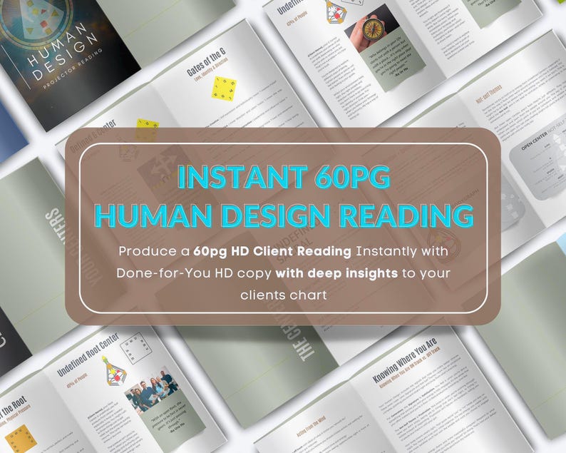 Human Design Workbook Template Bundle: Client Guide and Chart for ...