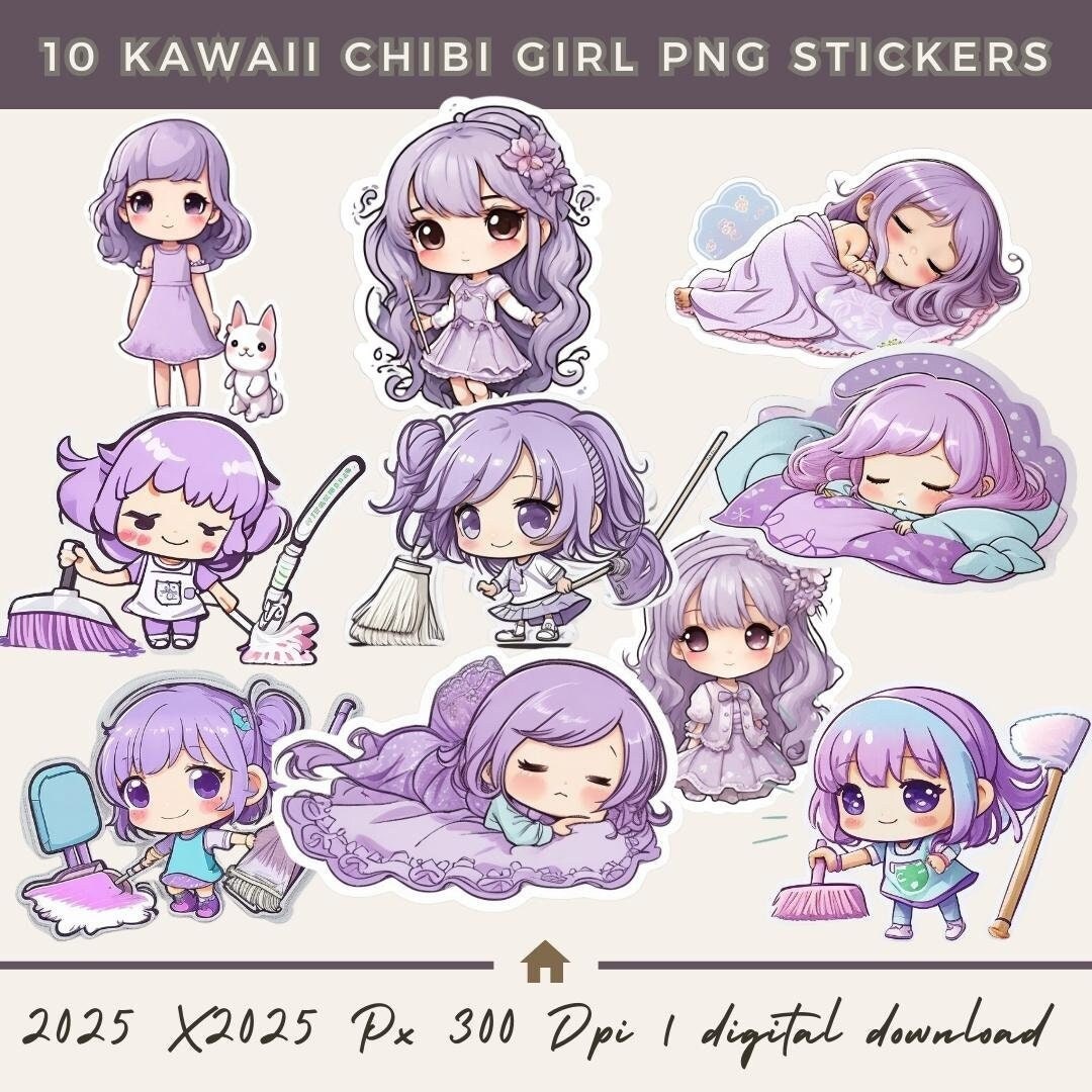 Cute Chibi Character Girl, Chibi Character Png, Daily Life Stickers ...