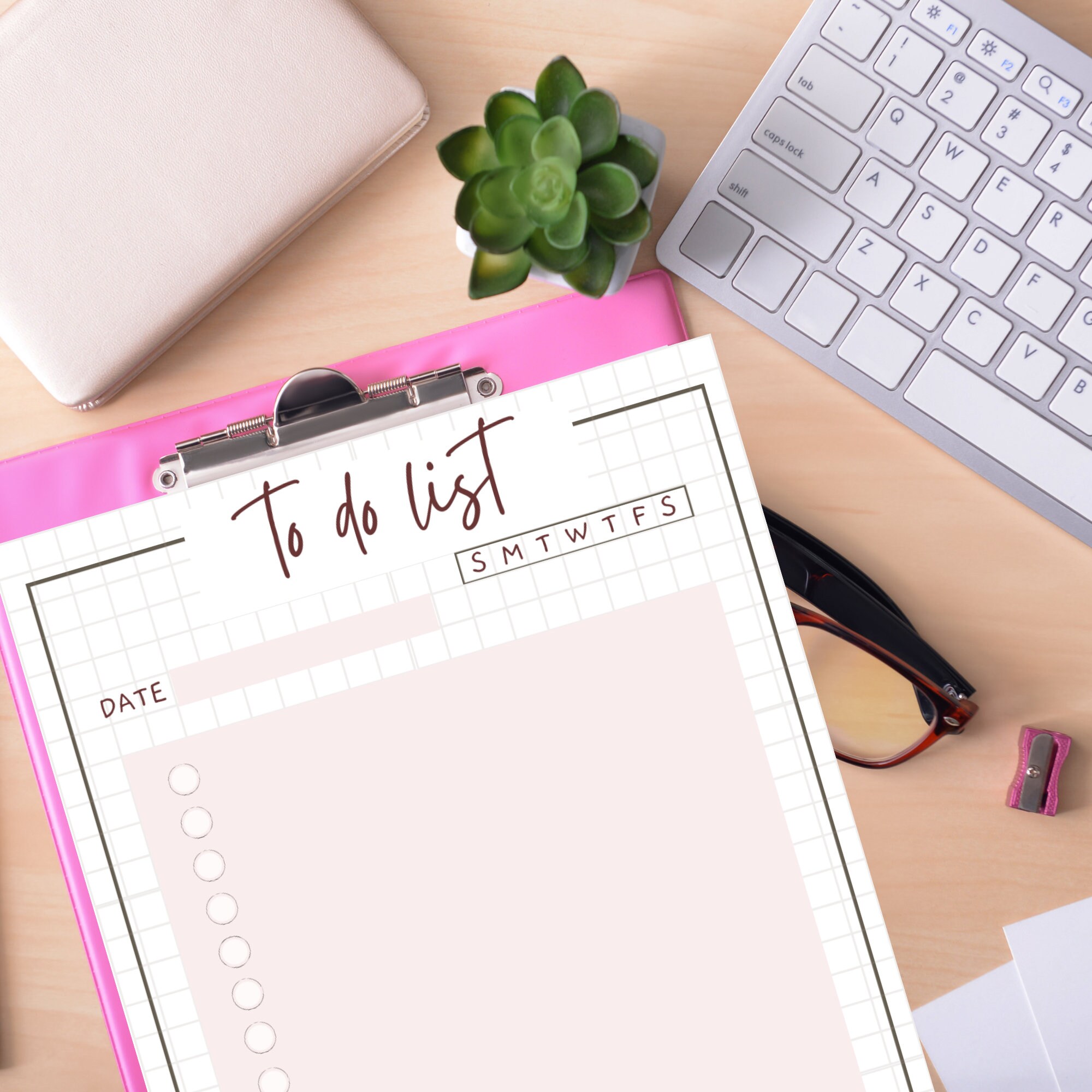 1 Cute Minimal Pink to Do List Notepad, to Do List Notepad,printable to ...