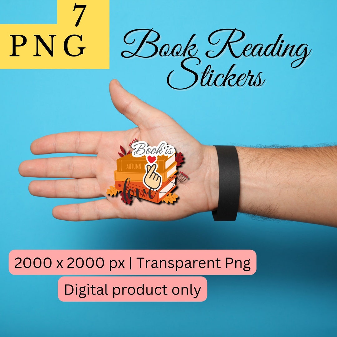 7 Book Reading Stickers,bookish Planner Stickers,reading Time Fun ...