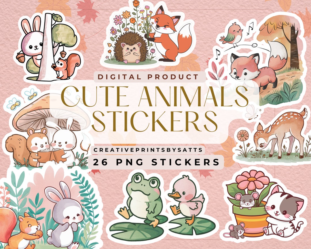 Animal Bonding Stickers, Animal Stickers, Cute Animal Png , Animal ...