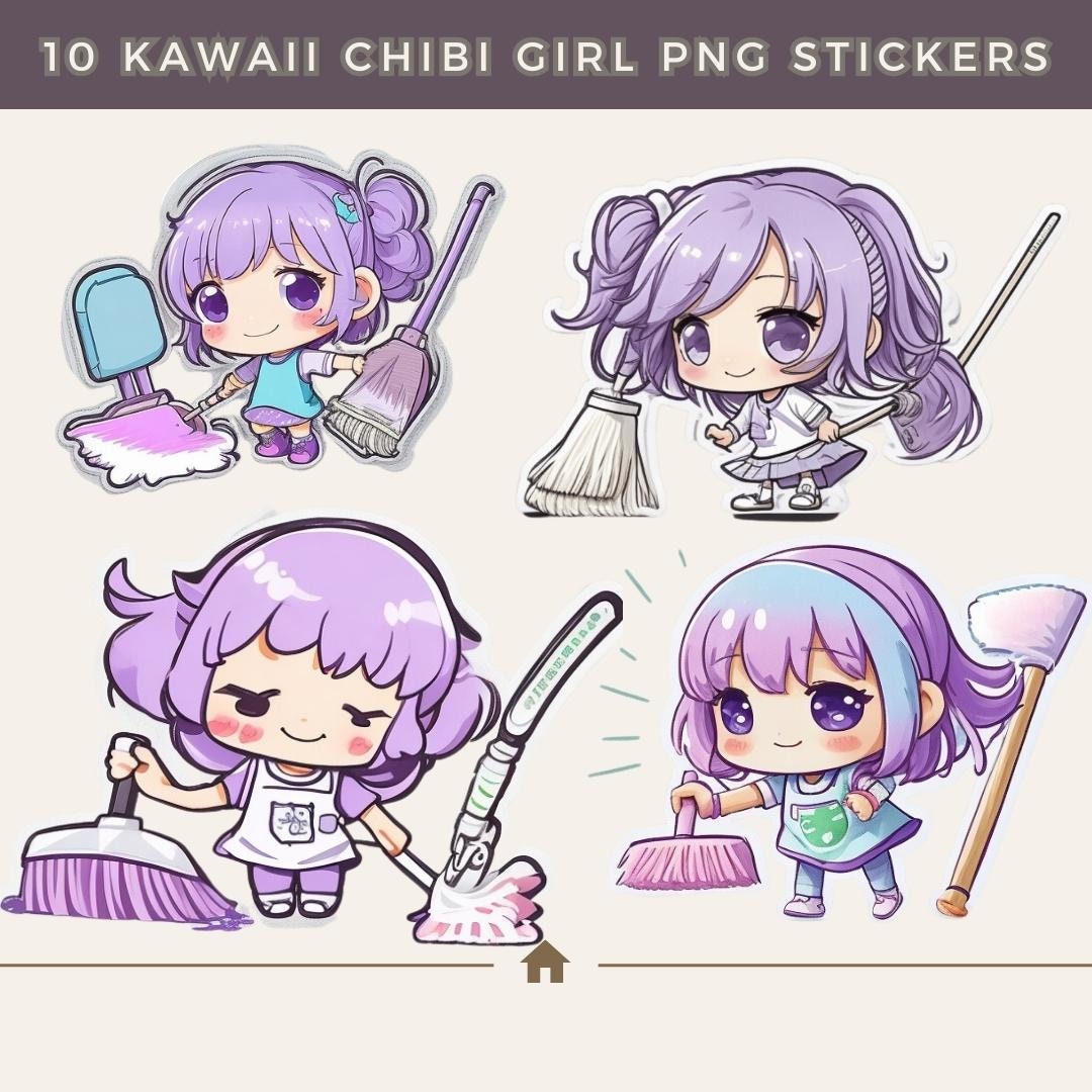 Cute Chibi Character Girl, Chibi Character Png, Daily Life Stickers ...