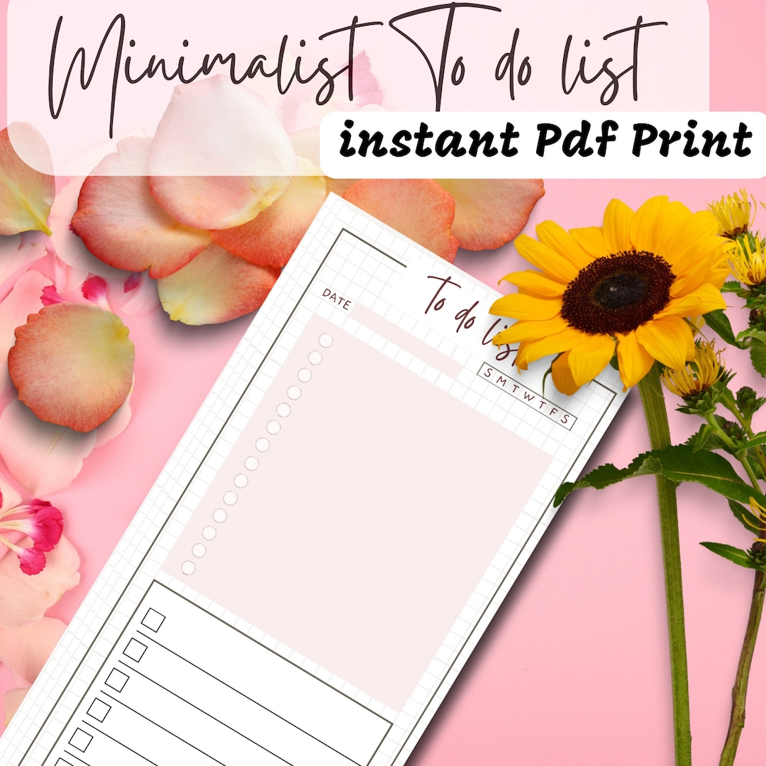1 Cute Minimal Pink to Do List Notepad, to Do List Notepad,printable to ...