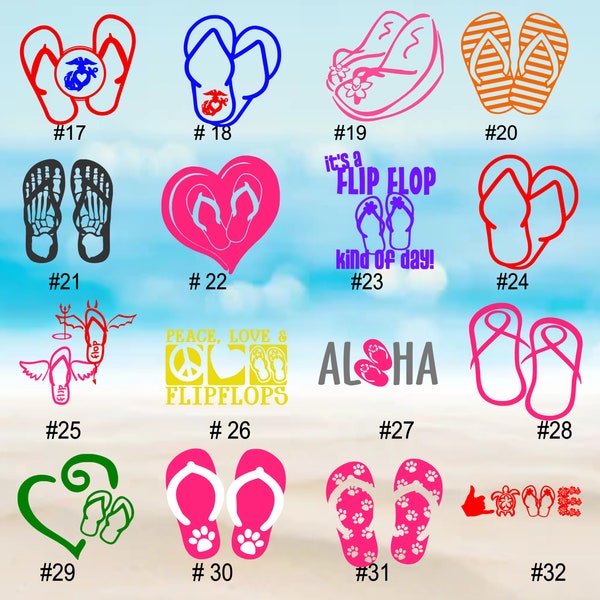 Flip Flop Decal - Etsy