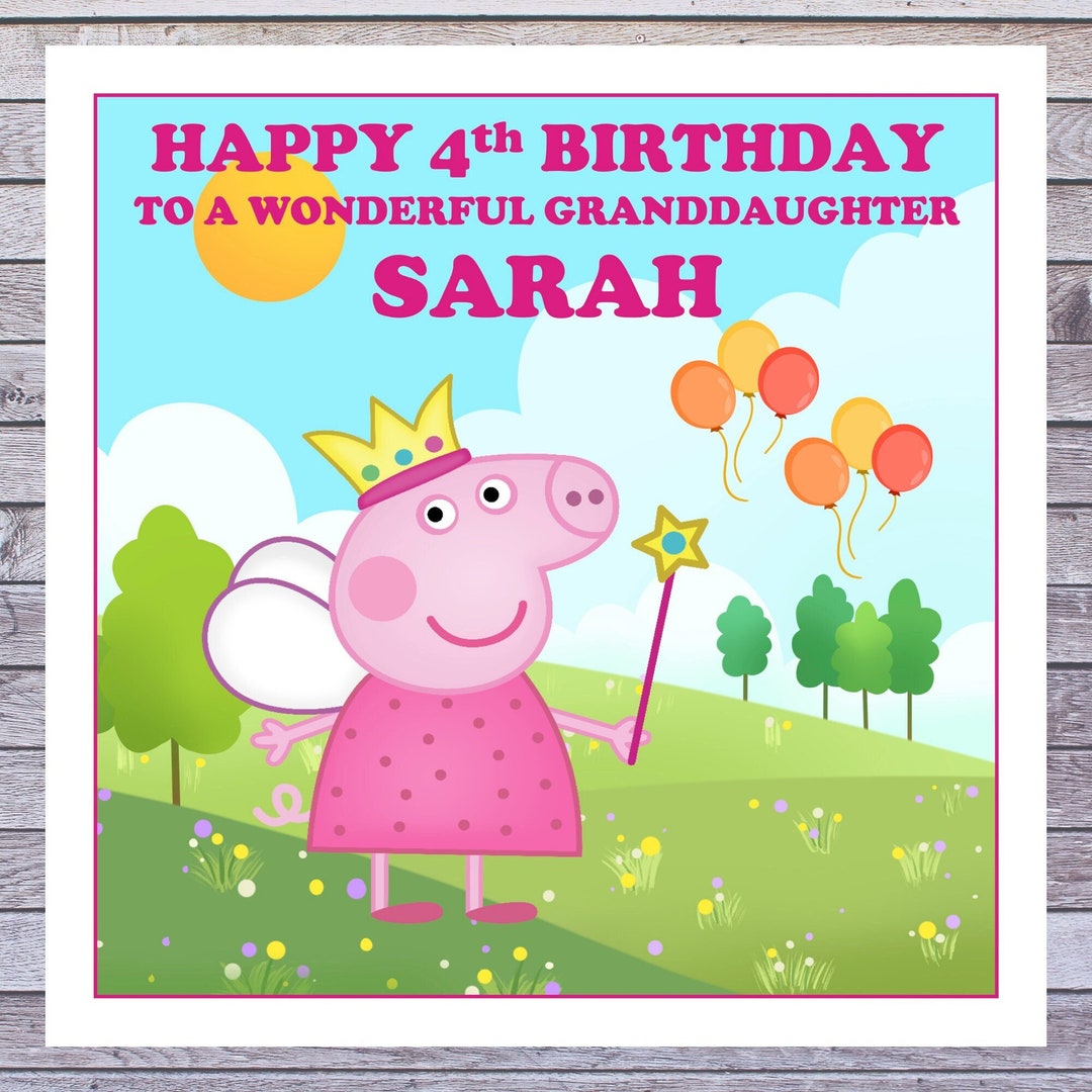 Peppa Pig Personalised Birthday Cards Any Name, Age, Relationship - Etsy UK