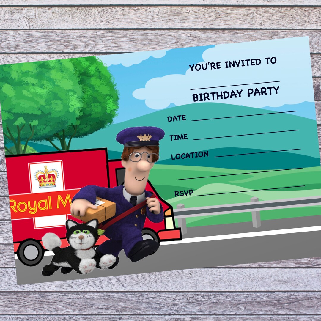 Postman Pat Birthday Party Invitations 10 INVITATIONS PER PACK - Etsy